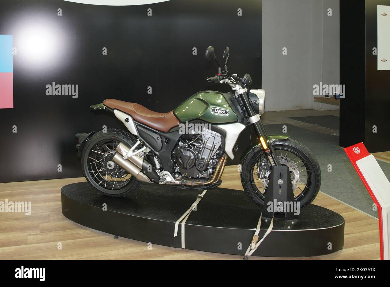ISTANBUL, TURKEY - APRIL 23, 2022: Jawa motorcycle on display at ...