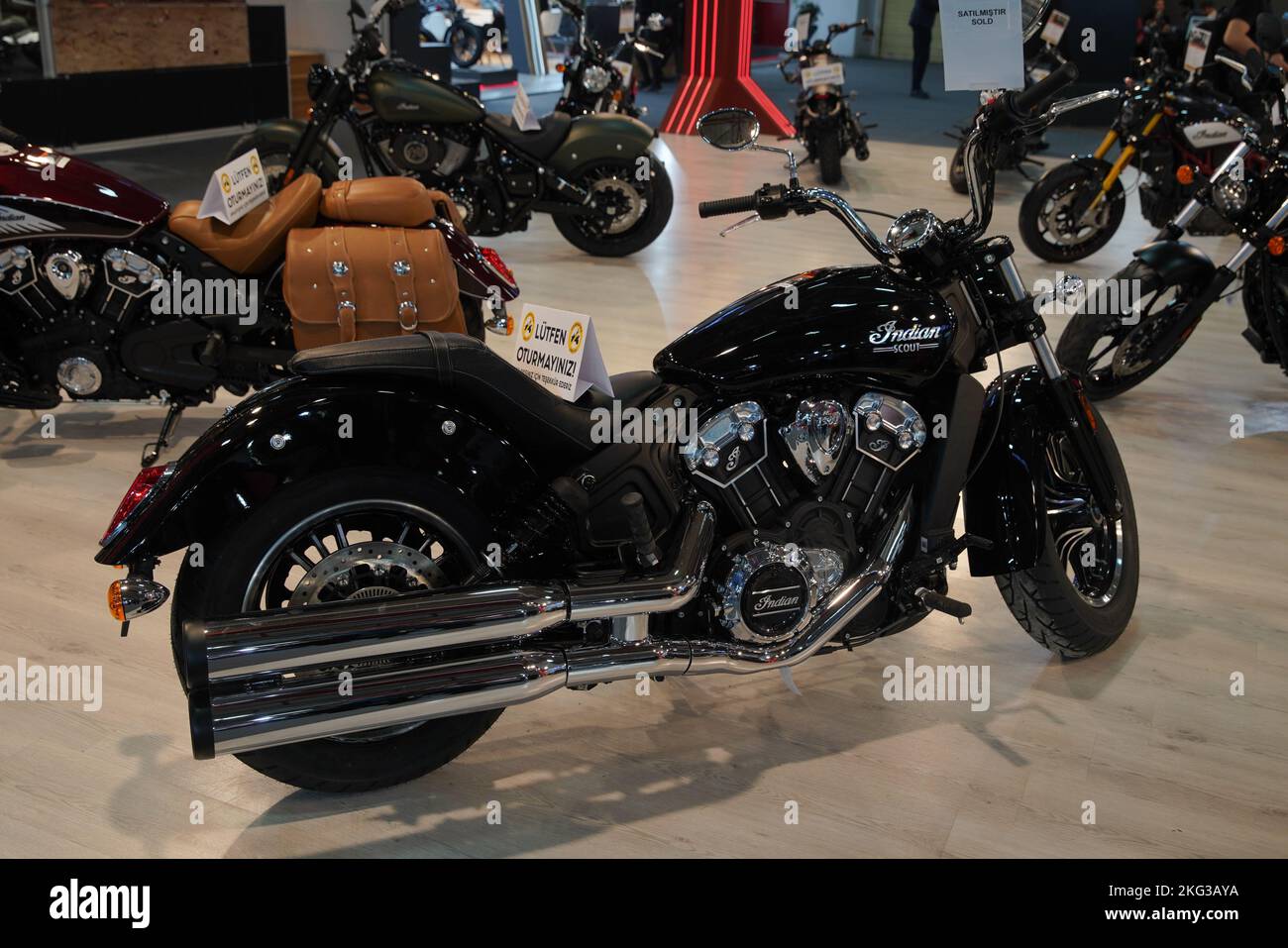 ISTANBUL, TURKEY - APRIL 23, 2022: Indian motorcycle on display at ...