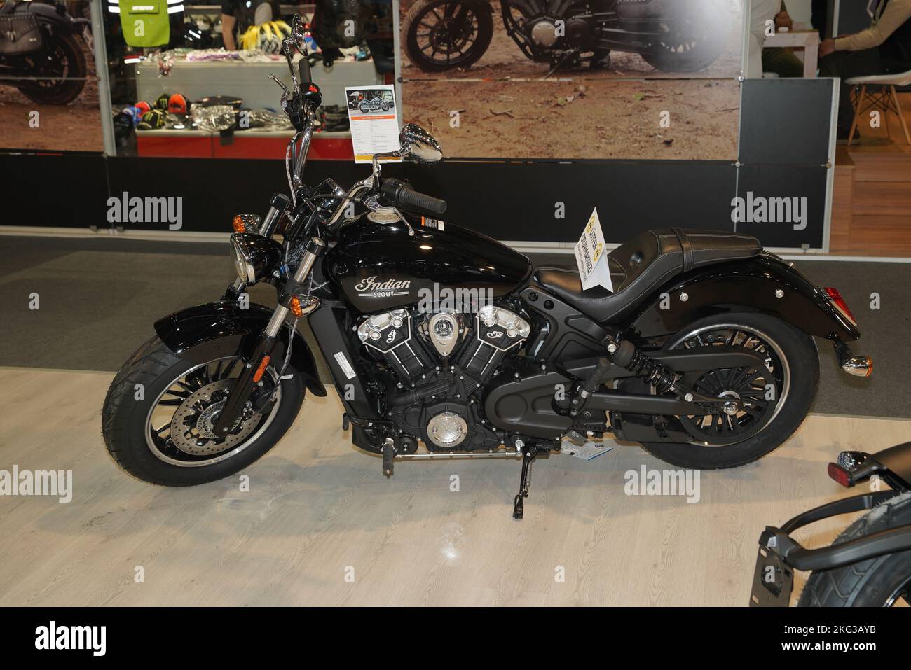 ISTANBUL, TURKEY - APRIL 23, 2022: Indian motorcycle on display at ...