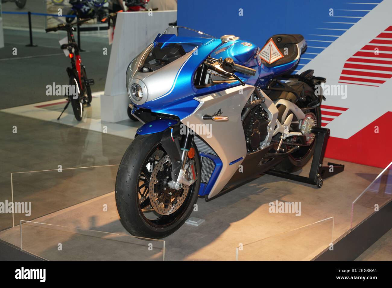 ISTANBUL, TURKEY - APRIL 23, 2022: MV Agusta motorcycle on display at ...