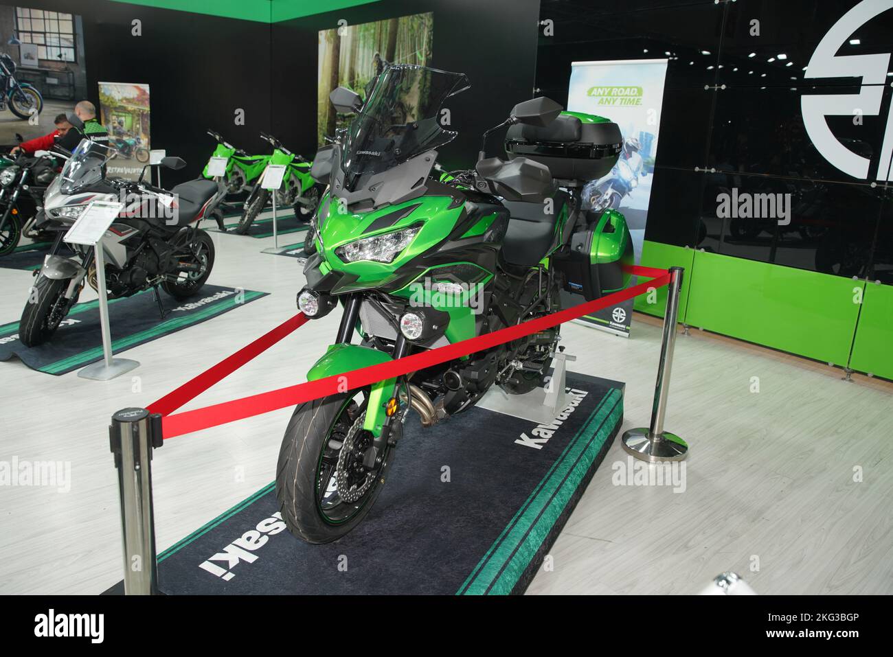 ISTANBUL, TURKEY - APRIL 23, 2022: Kawasaki motorcycle on display at ...