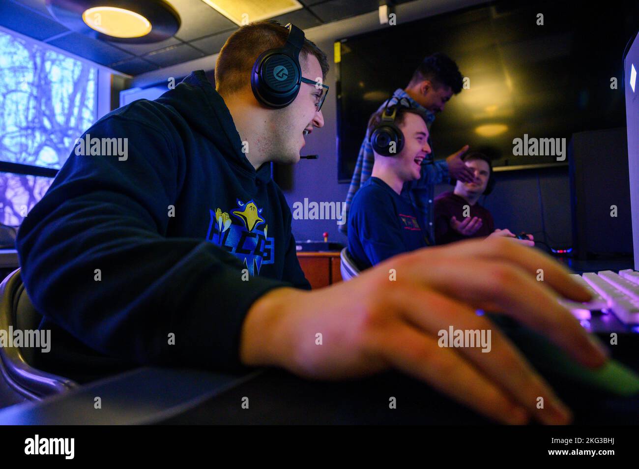 Members of the Eielson Air Force Gaming team participate in a gaming ...