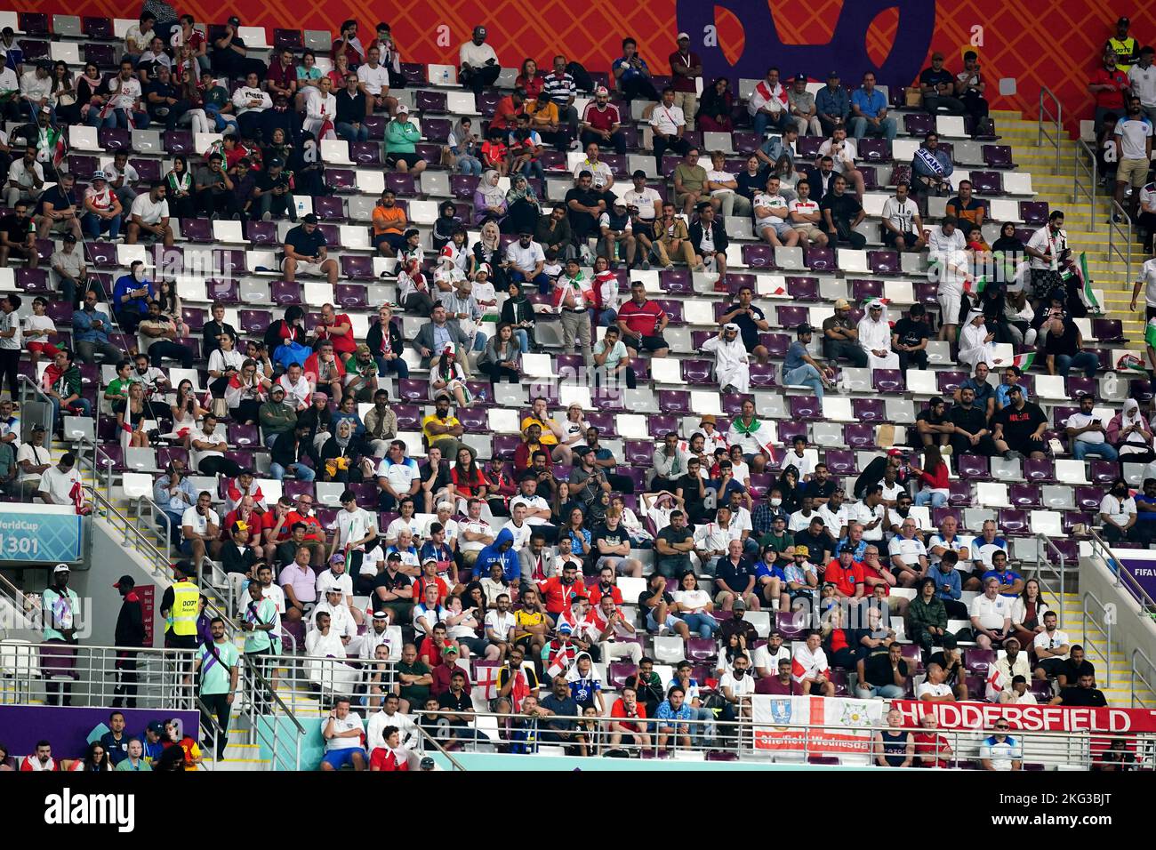 A general view of empty seats in the stands during the FIFA World Cup ...