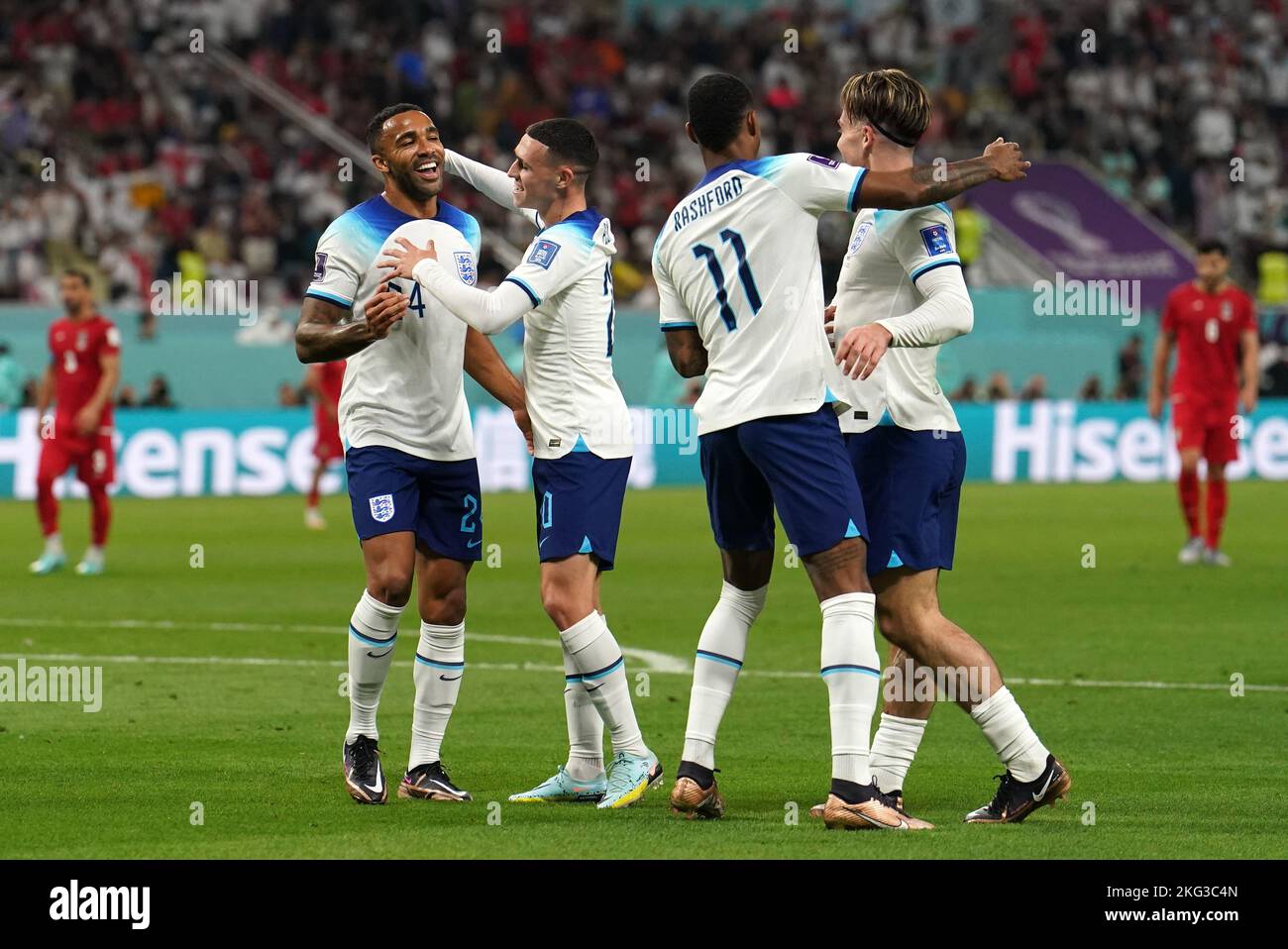 Left to right, England's Callum Wilson, Phil Foden and Marcus Rashford ...