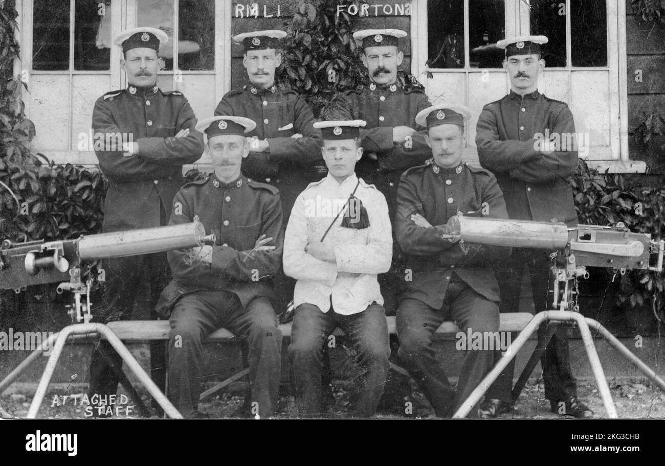 Royal Marine maxim gun boer war Stock Photo - Alamy