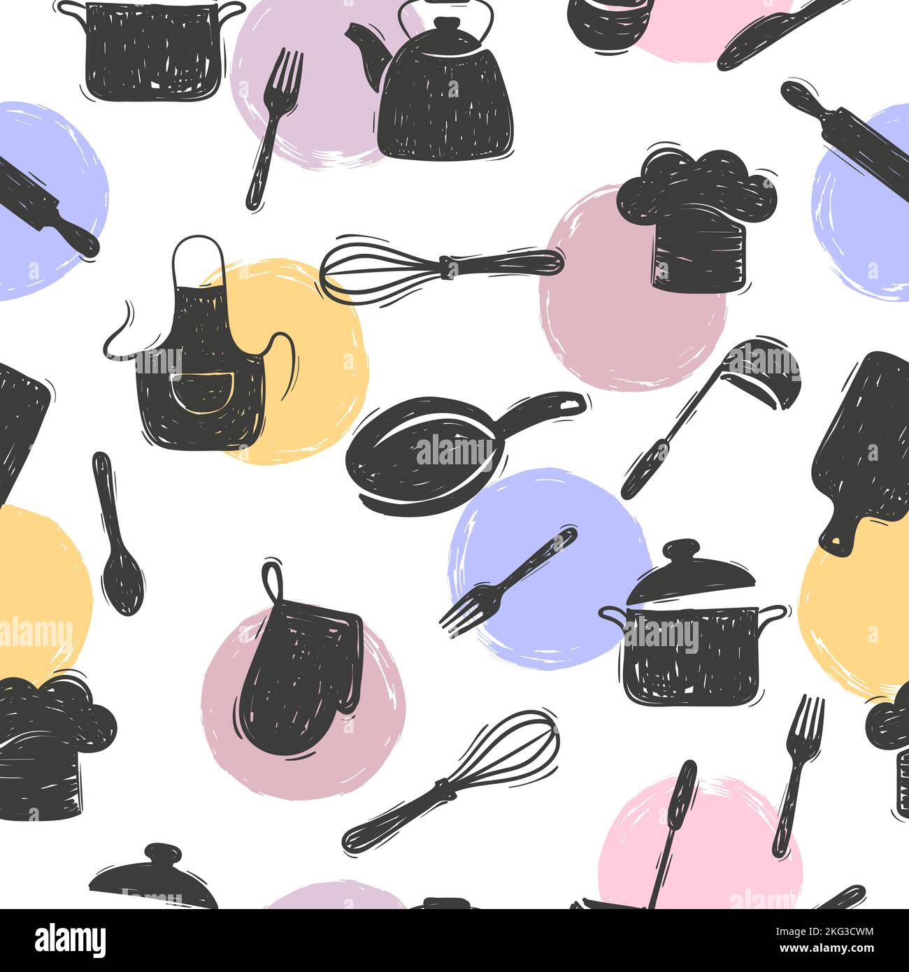 Kitchen utensils seamless fork hi-res stock photography and images - Alamy