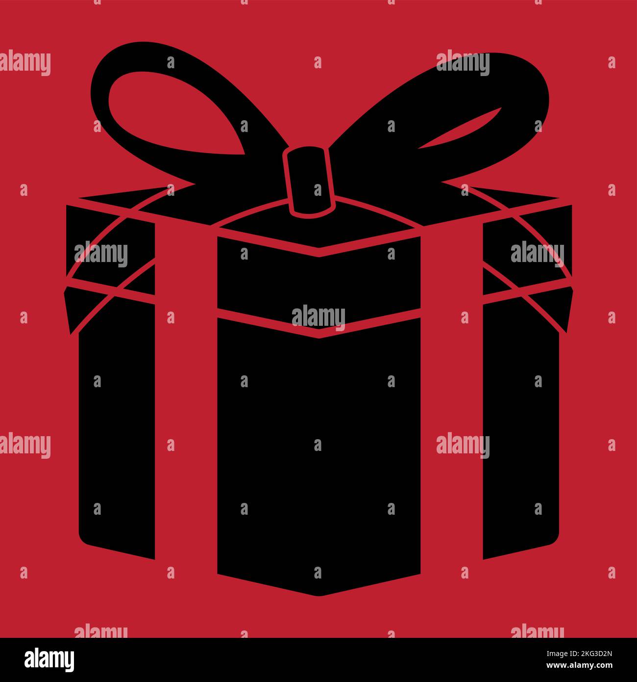 A vector illustration of a black gift box on a red background Stock ...
