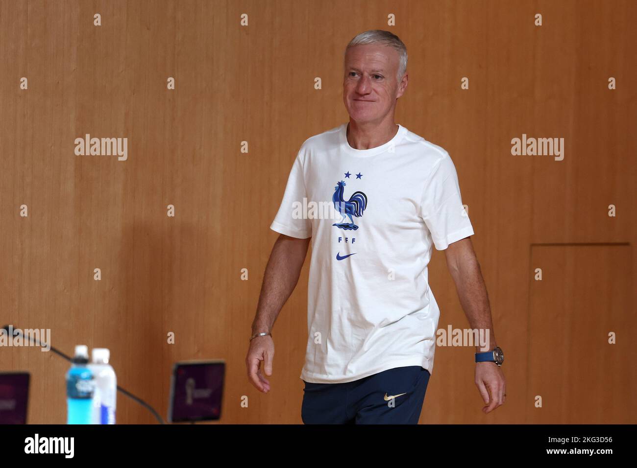 Head Coach of France Didier Deschamps arrives at the France Press ...
