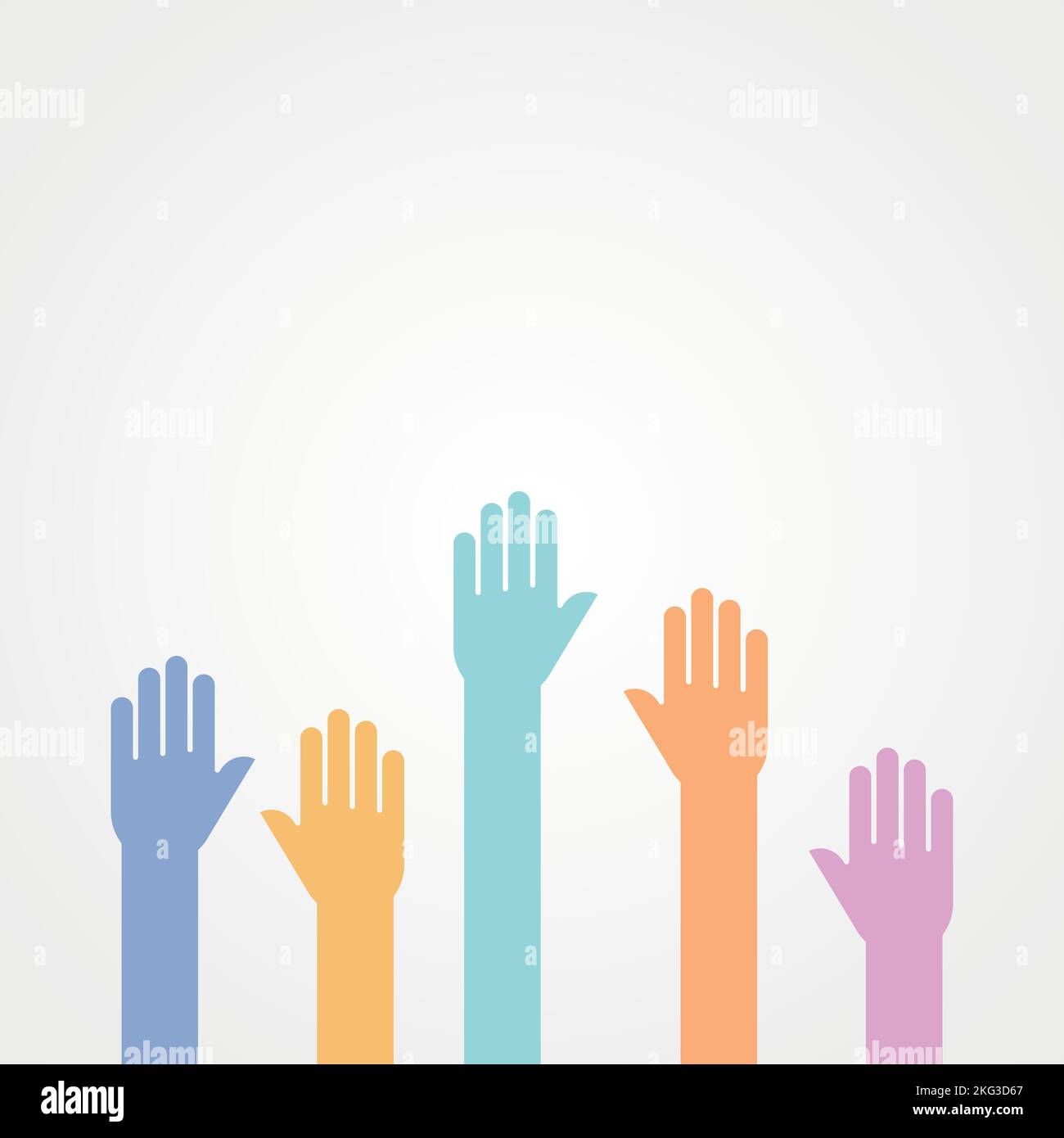 Hands up. Concept of human rights, diversity, choice. Flat design ...