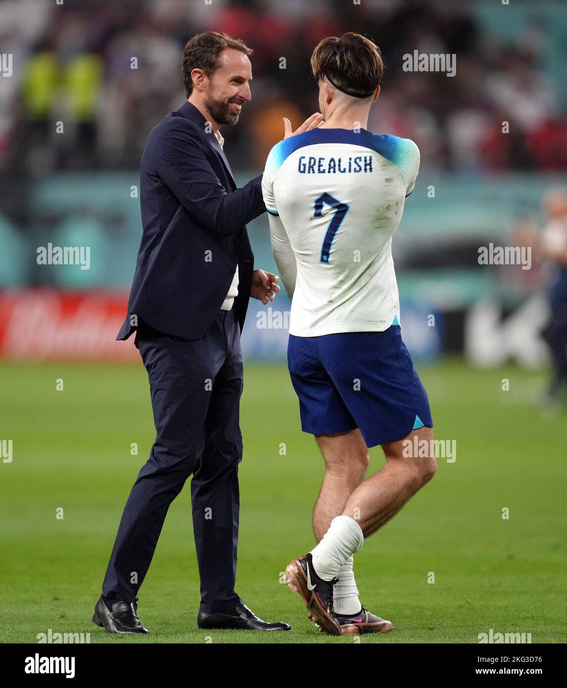 England manager Gareth Southgate with Jack Grealish following the FIFA ...