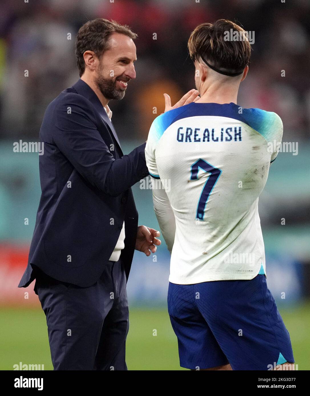 England manager Gareth Southgate with Jack Grealish following the FIFA ...
