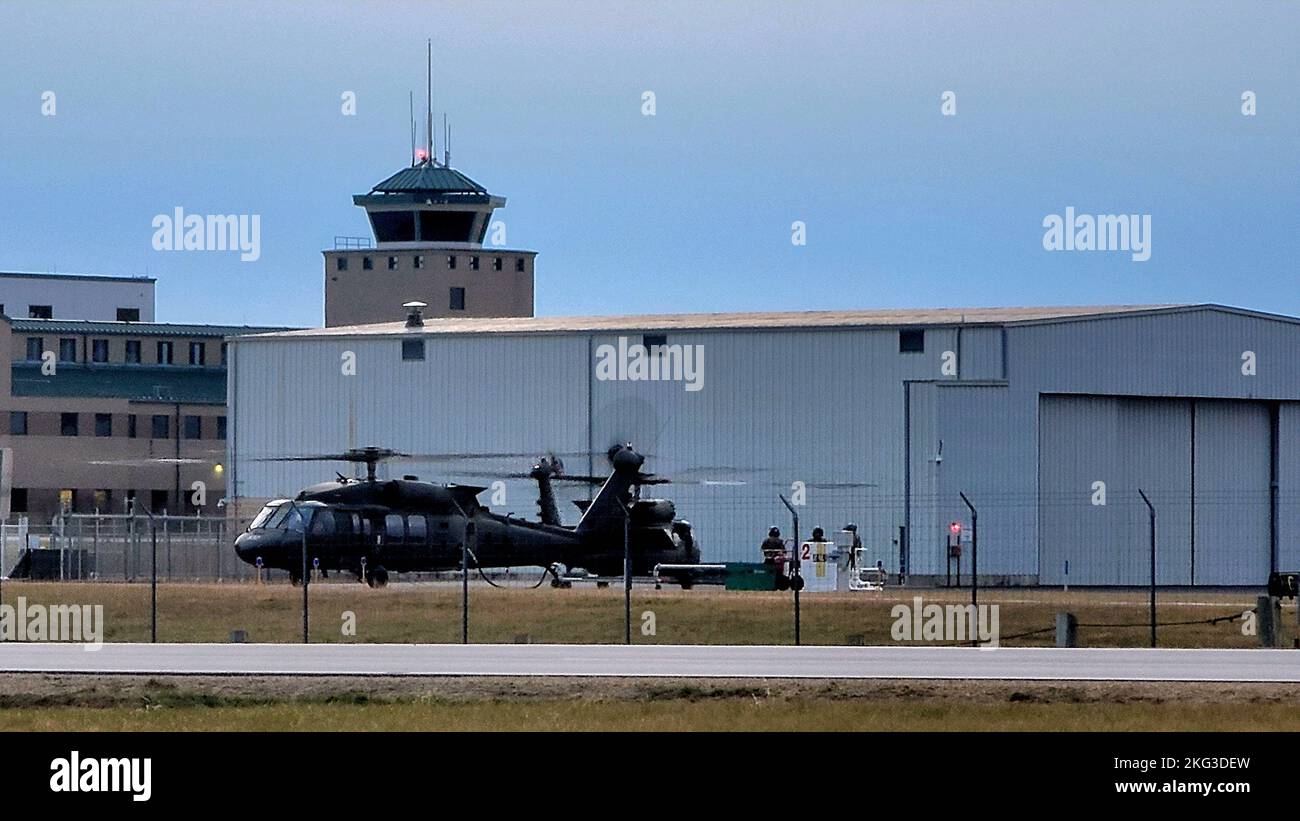 An aircrew with the Minnesota National Guard operates a UH-60 Black ...