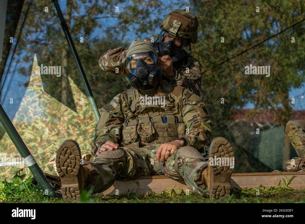 Sgt. Maj John Smith and Cpt. Isaac Nelson, both assigned to the U.S ...