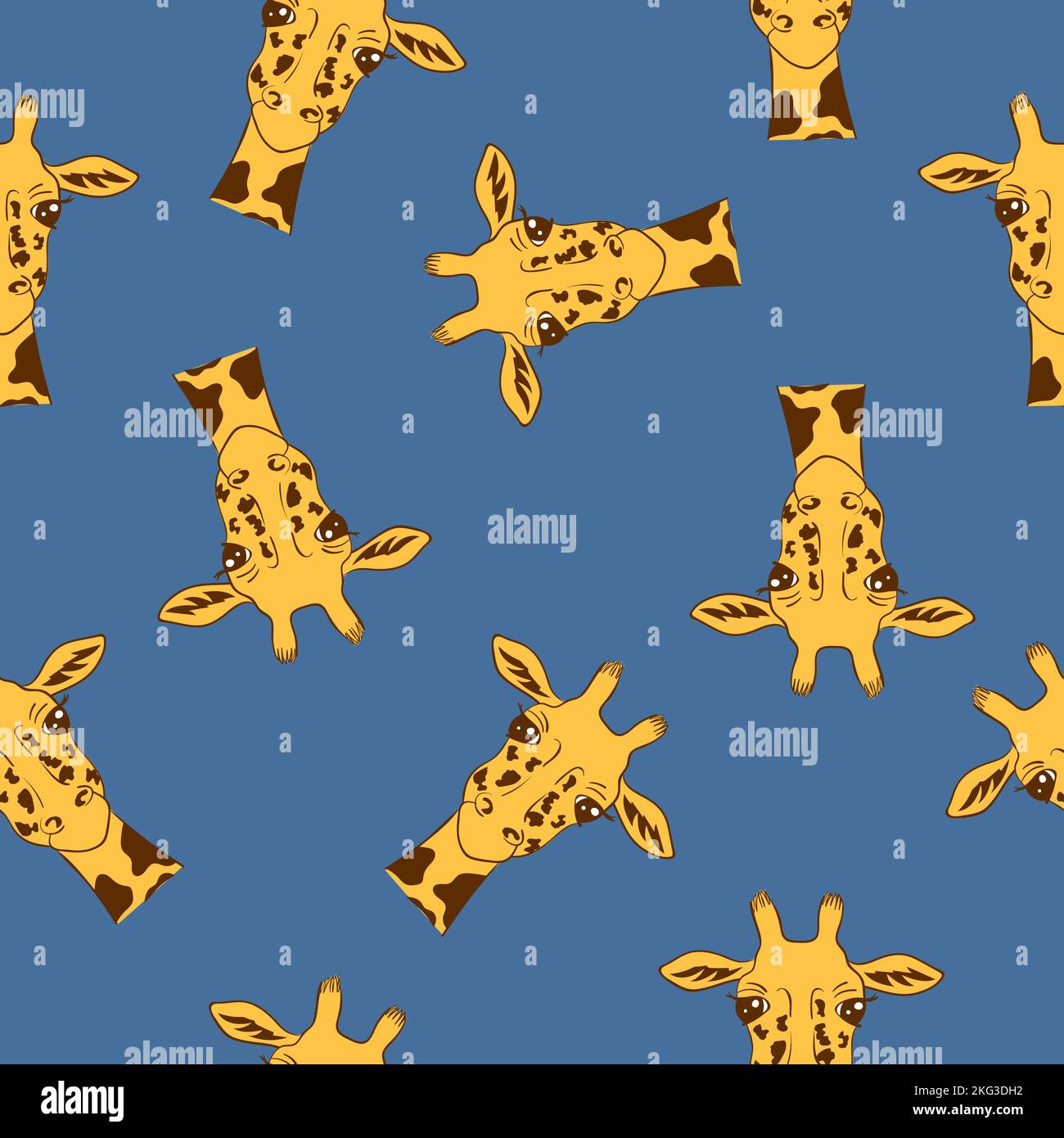 Seamless pattern with cute giraffes. Vector illustration Stock Vector ...