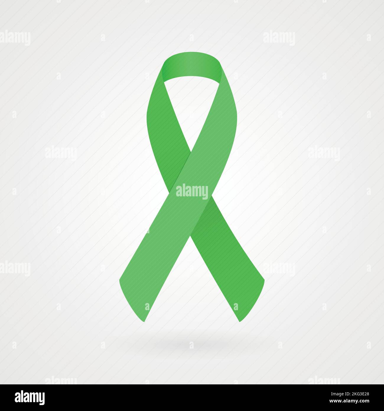 Green awareness ribbon. Fabric texture. Vector illustration, flat ...