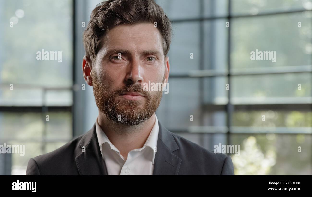 Portrait middle-aged male boss employer adult calm confident Caucasian ...