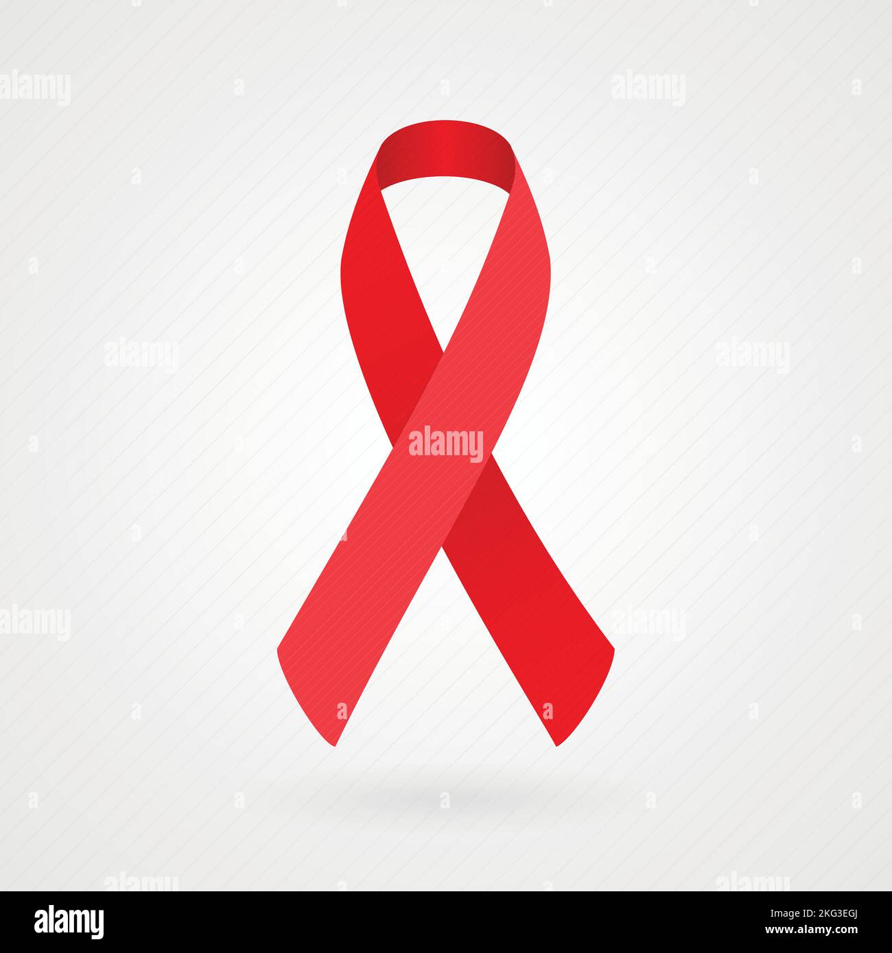 Red awareness ribbon. Fabric texture. Vector illustration, flat design ...