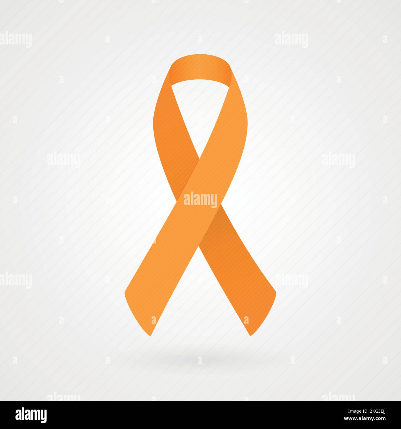 Orange awareness ribbon. Fabric texture. Vector illustration, flat ...
