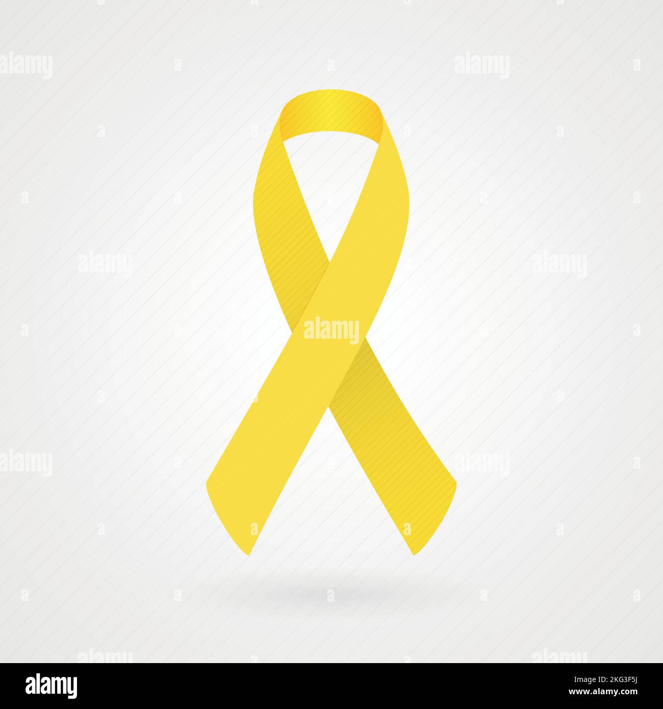 Yellow awareness ribbon. Fabric texture. Vector illustration, flat ...