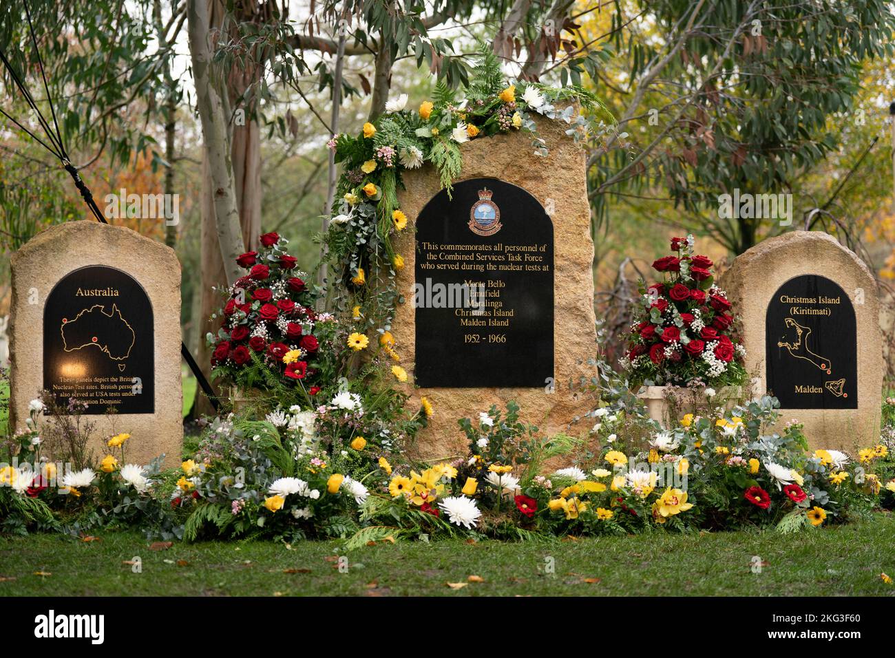 The Nuclear test veterans memorial at the National Memorial Arboretum ...