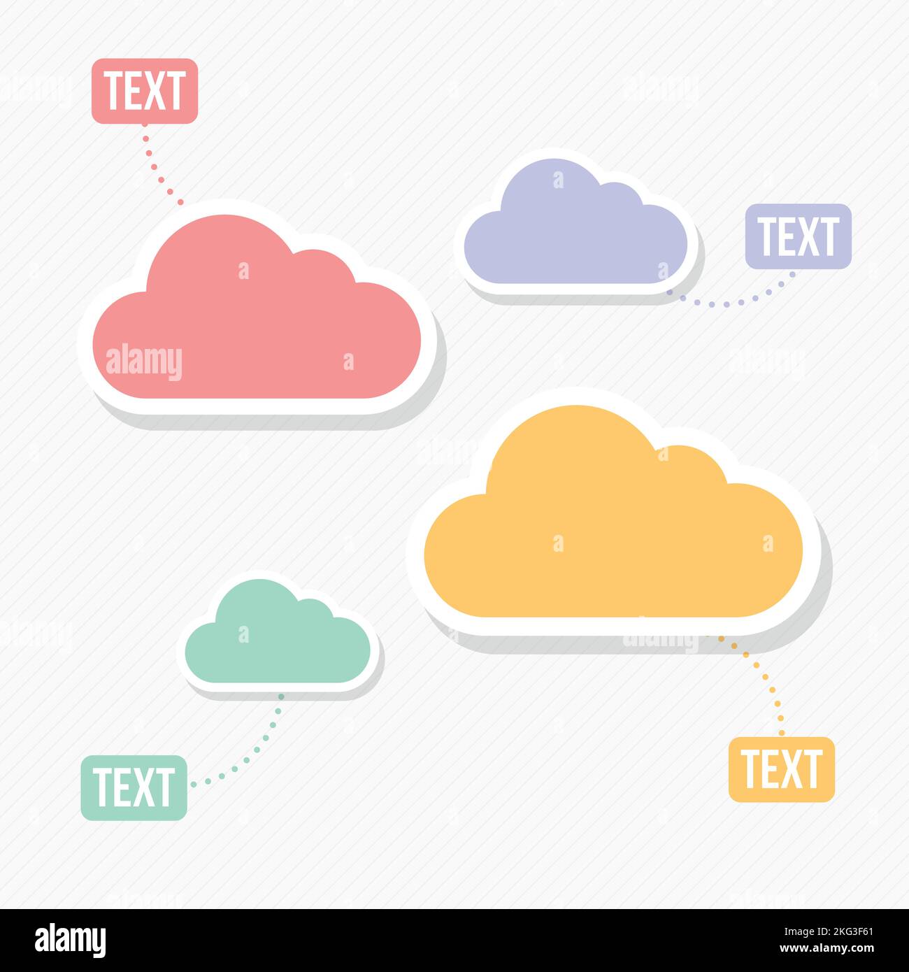 Minimalist cloud infographic. Data visualization comparison. Vector ...
