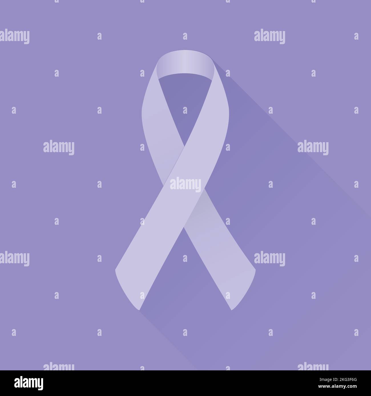 Lavender awareness ribbon (all kinds of cancer). Flat design Stock ...