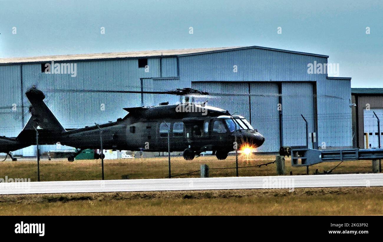 An aircrew with the Minnesota National Guard operates a UH-60 Black ...