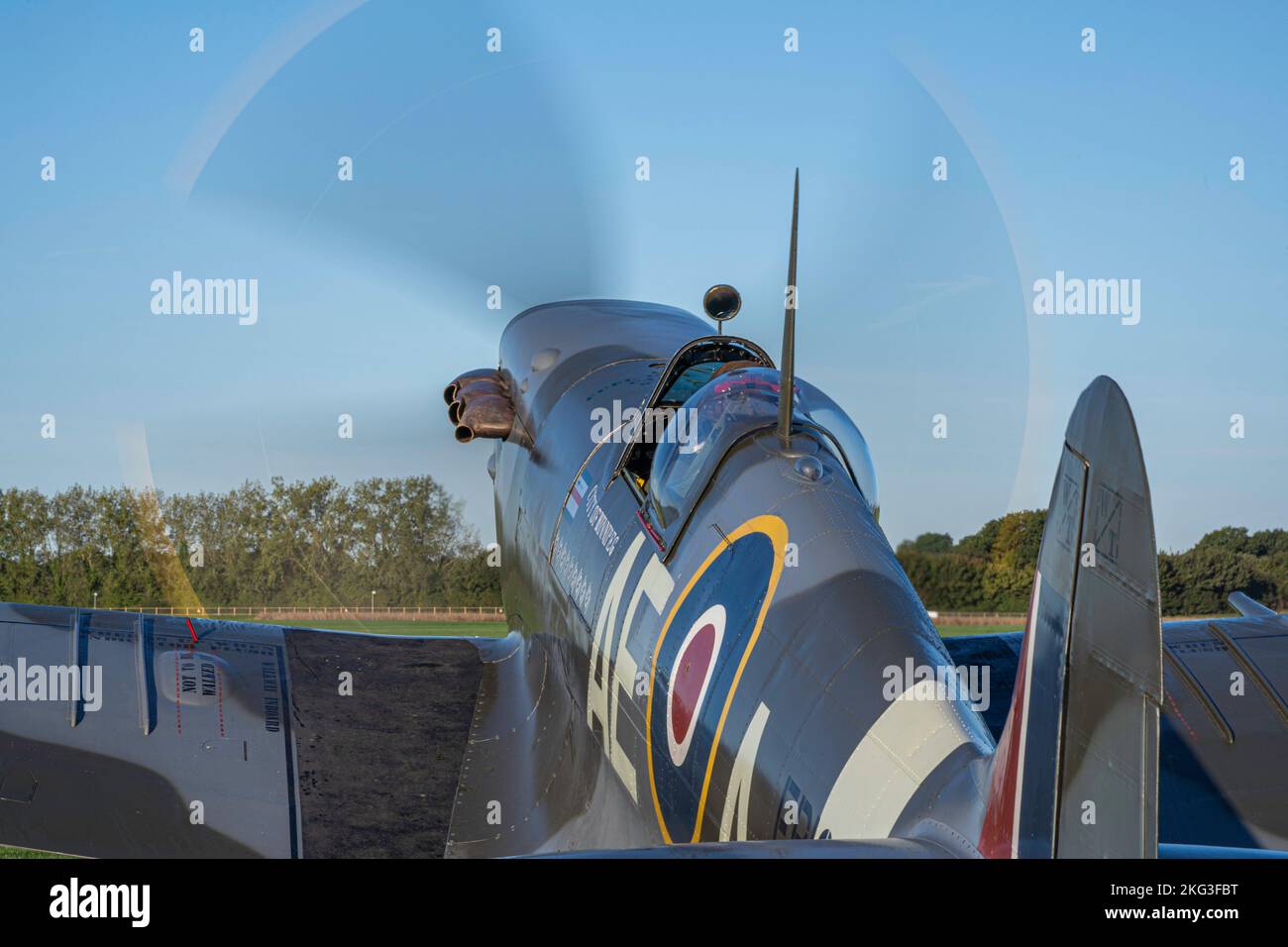 Early Morning At Goodwood Revival As The Iconic Supermarine Spitfire Is