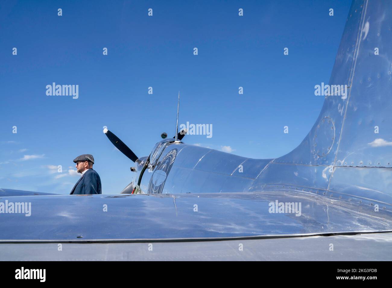 Cloud And Sky Reflections On The Supermarine Spitfire Also Known As