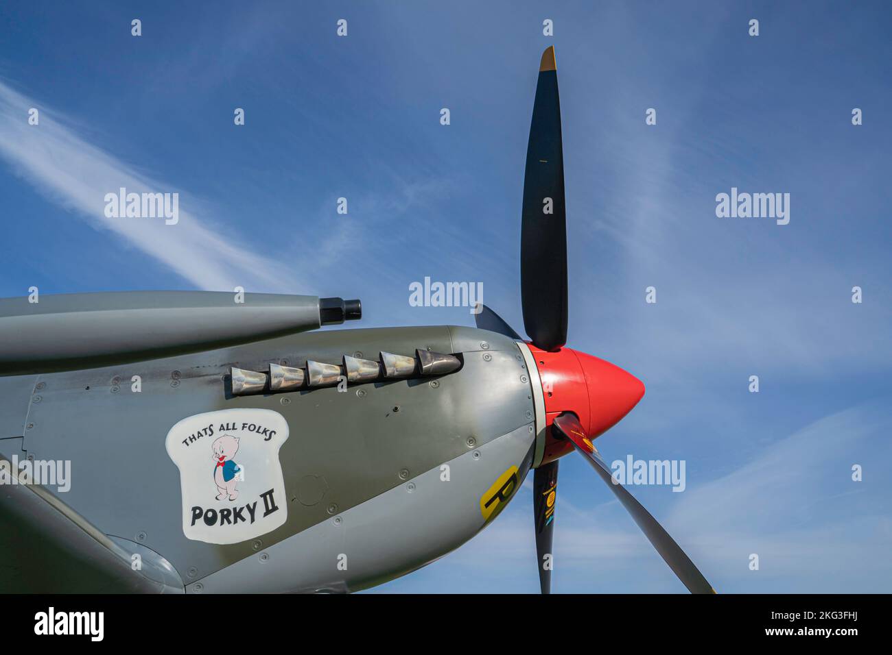 Supermarine Spitfire Propeller Against The Blue Skies At The Goodwood