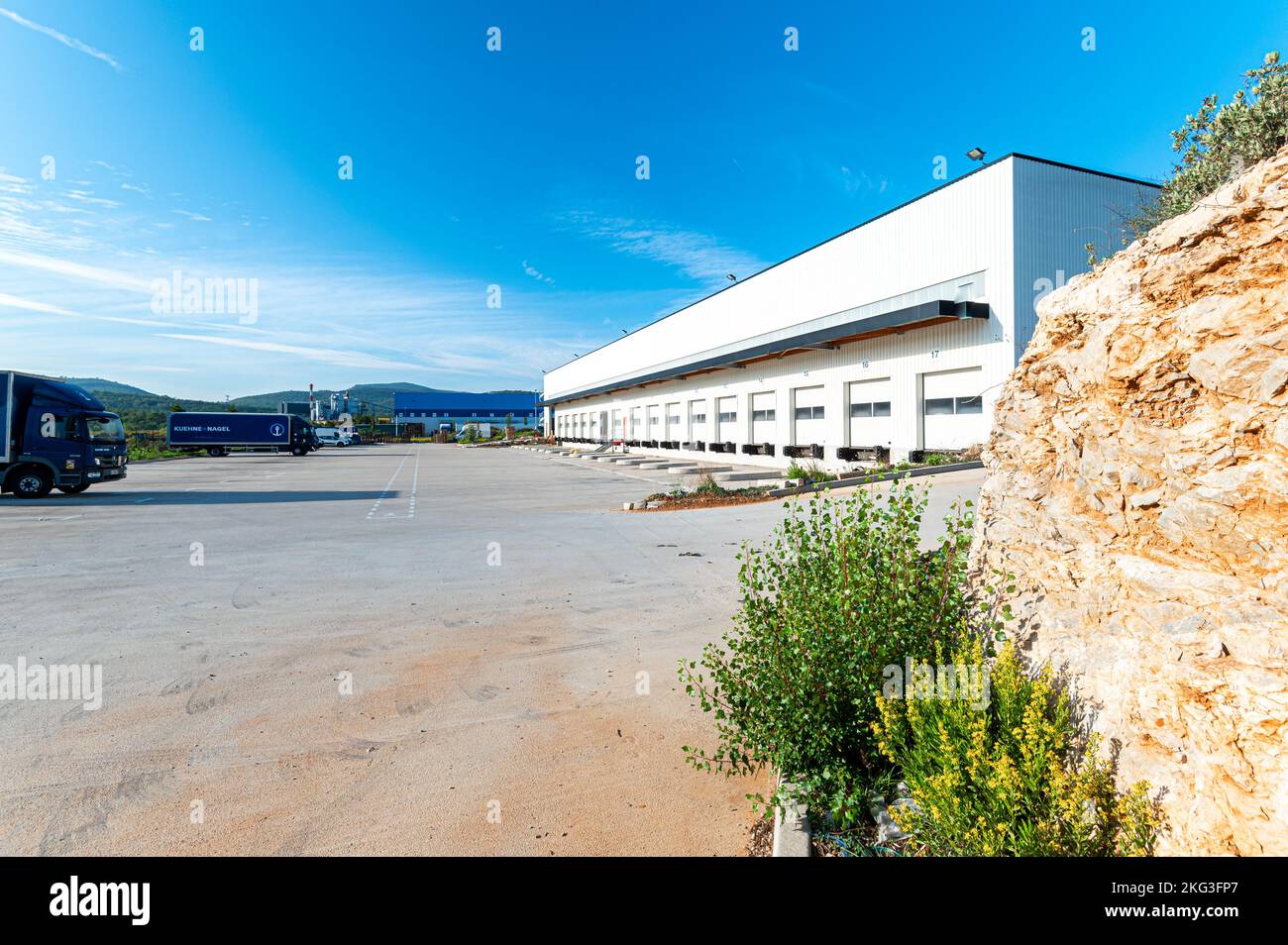 Low angle shot of factory zone Stock Photo - Alamy