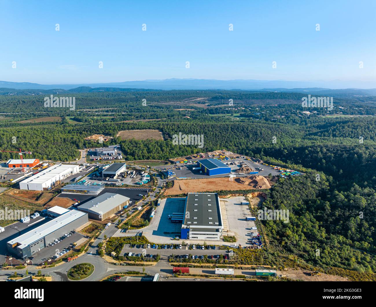 Wide Aerial perspective of warehouse building featuring newly developed ...