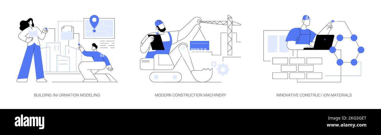Construction technology innovation abstract concept vector ...