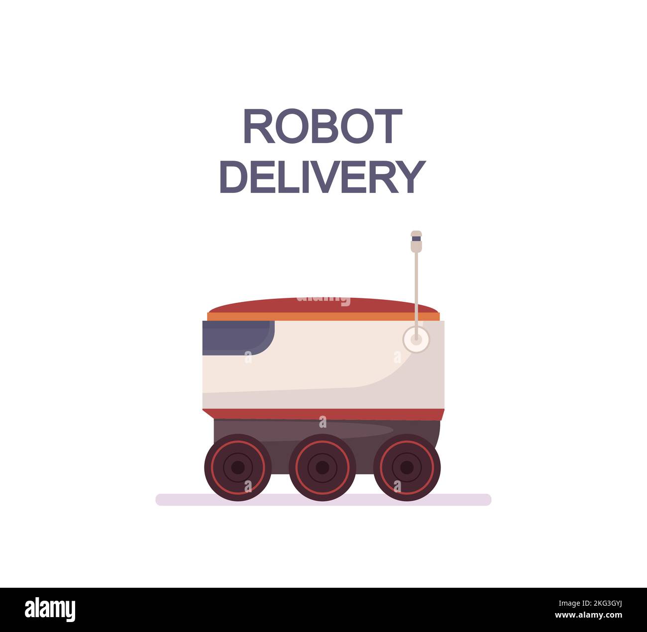 Goods delivered Robot isolated on white background. Modern technology ...