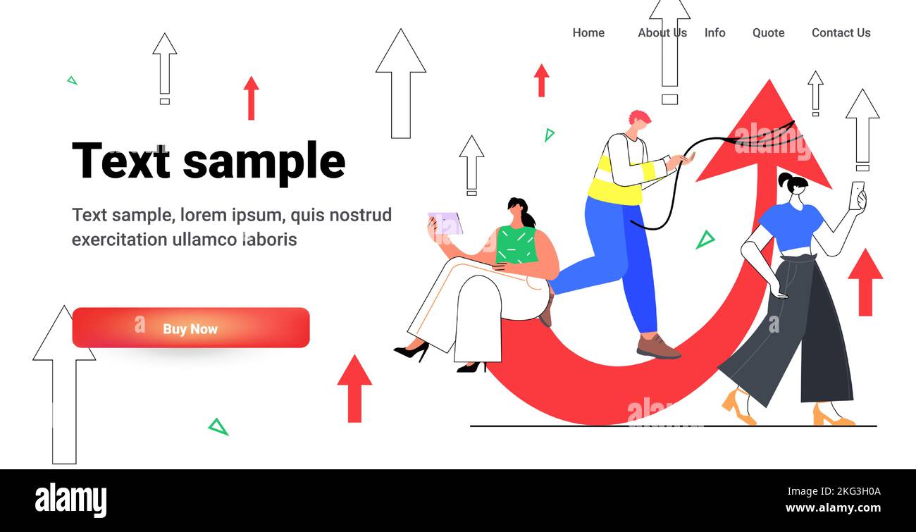 businesspeople team pushing arrow graph up growth financial crisis ...