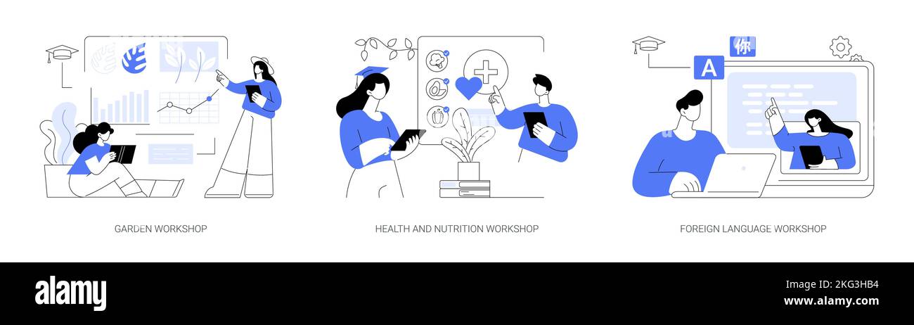 Training programs abstract concept vector illustrations Stock Vector ...