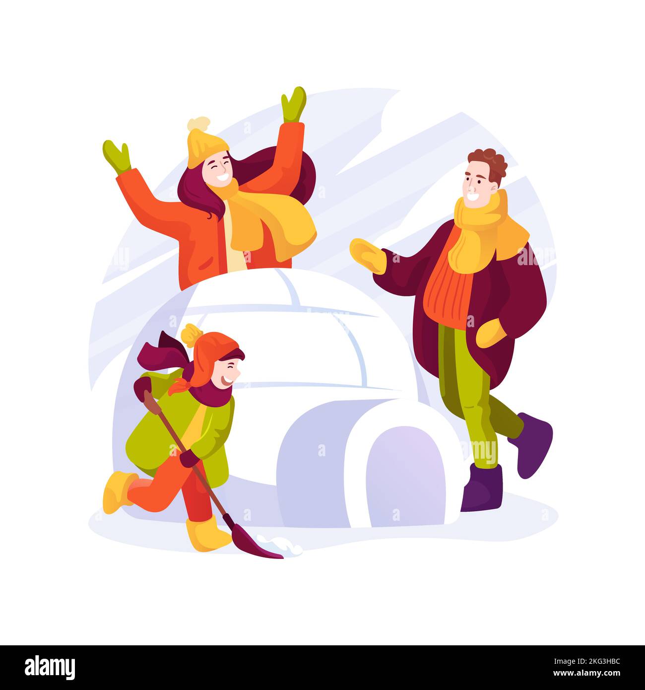 Snow sculpture isolated cartoon vector illustration Stock Vector Image ...