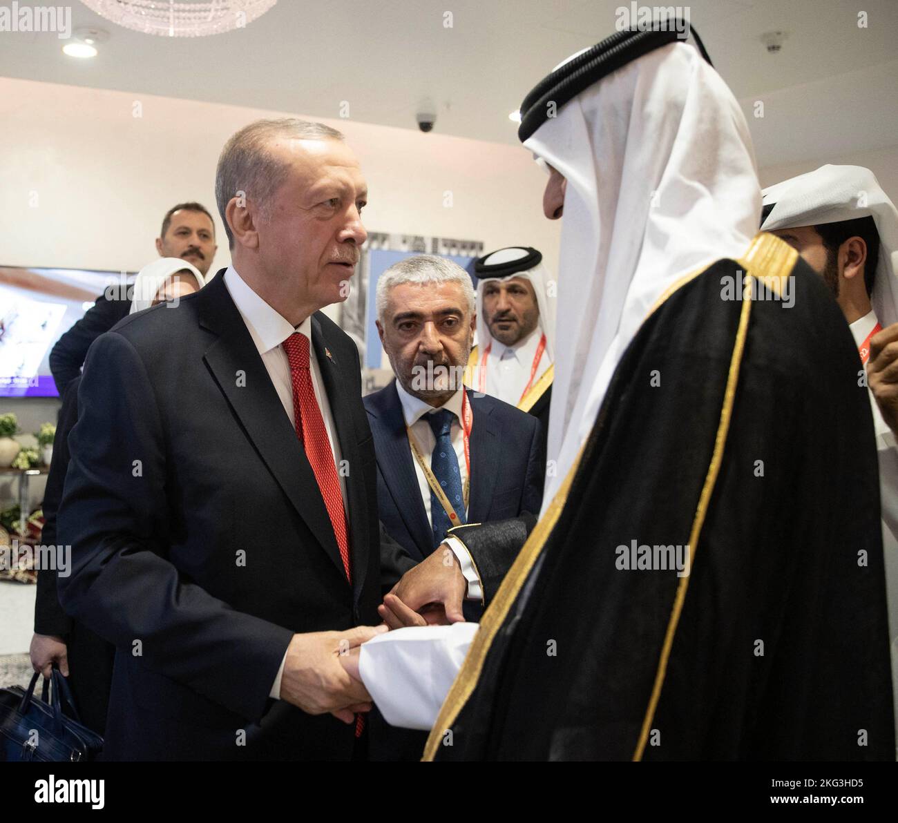 Emir of Qatar Sheikh Tamim bin Hamad al Tani receives Tukiye president ...