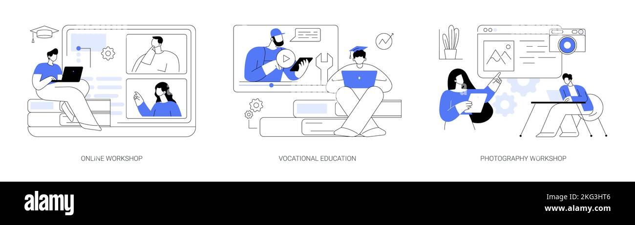 Professional learning abstract concept vector illustrations Stock ...