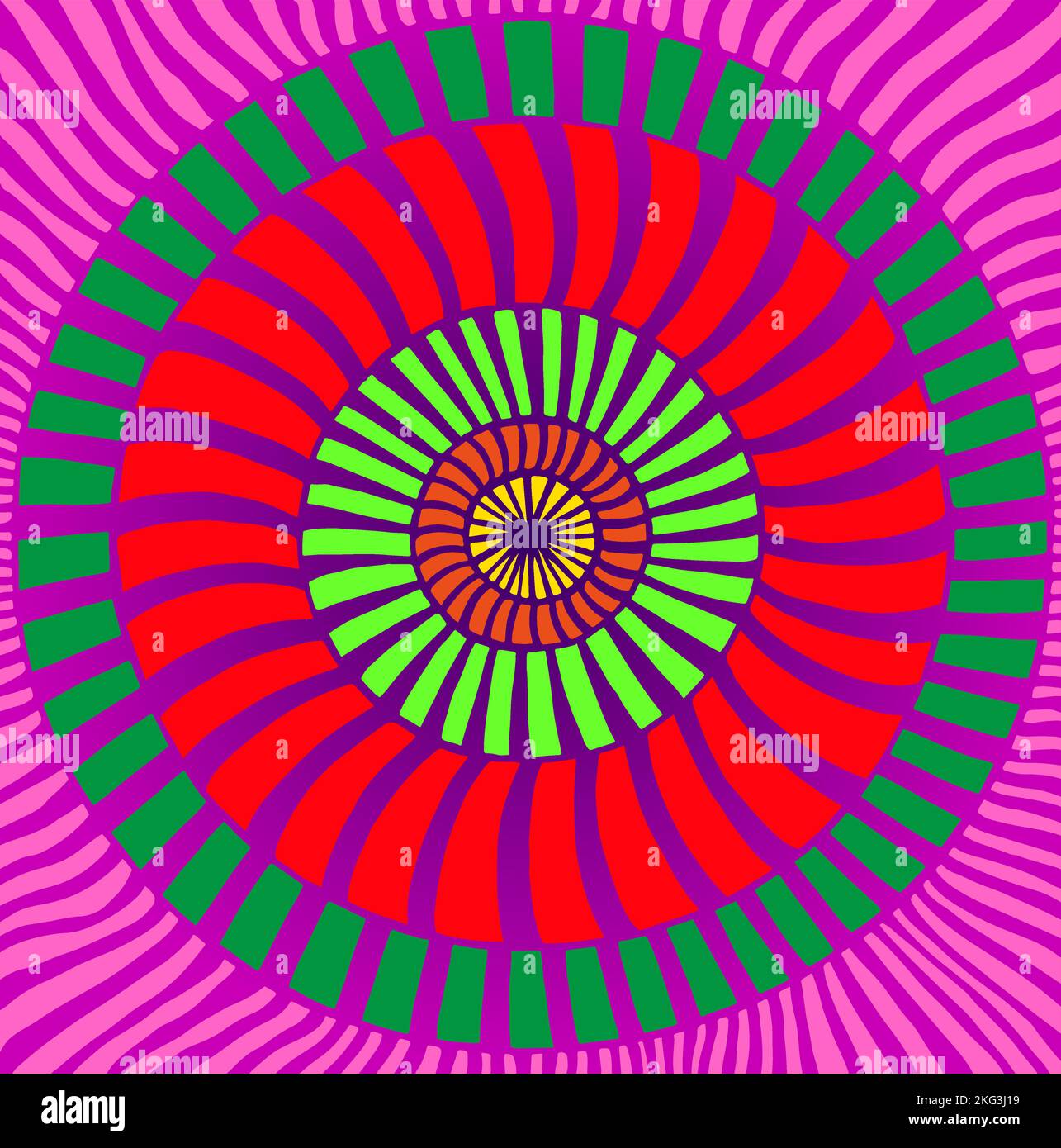 Bright abstract pattern with many circles of stripes tabby waves ...