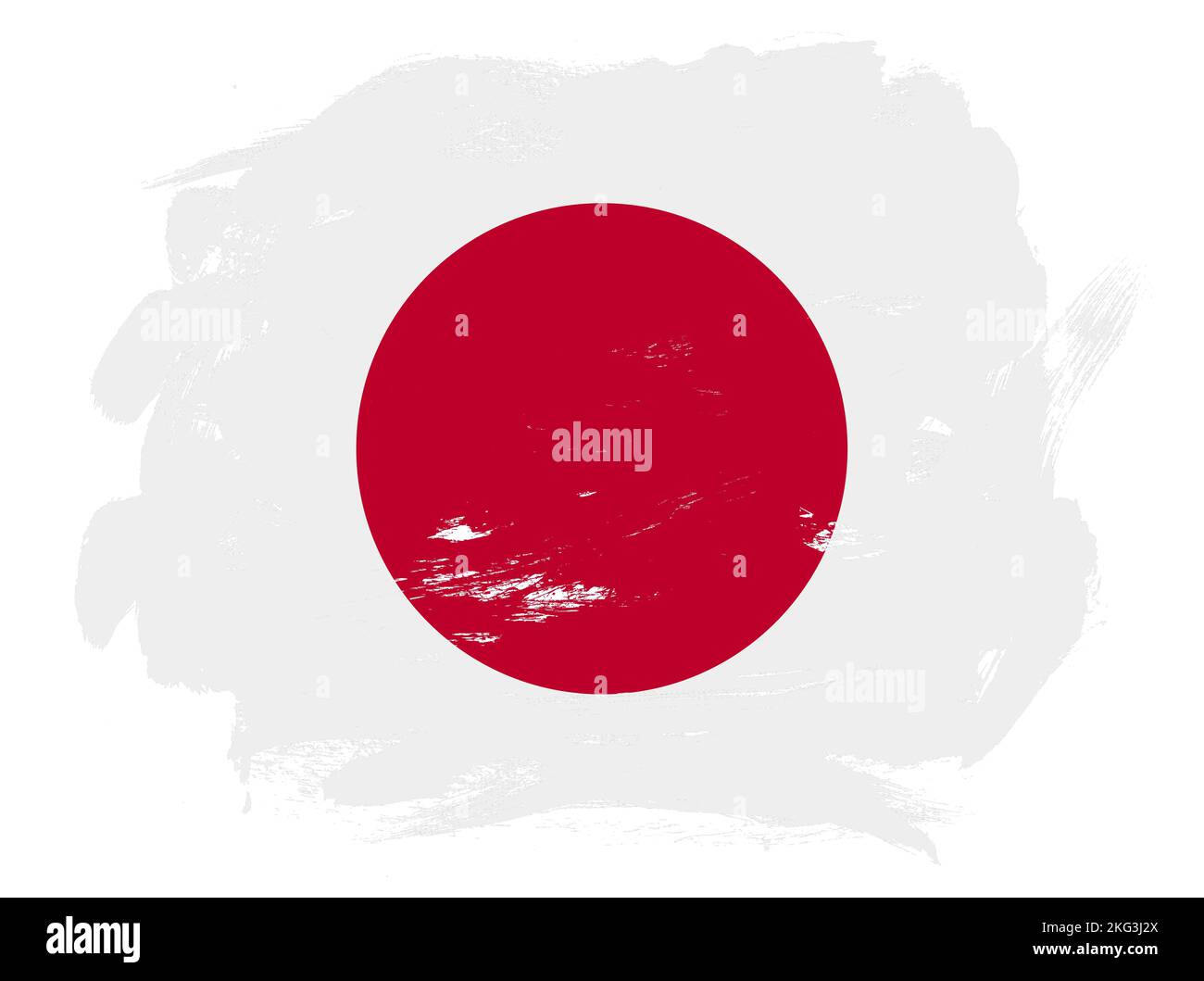 Japan flag on abstract painted white stroke brush background Stock ...