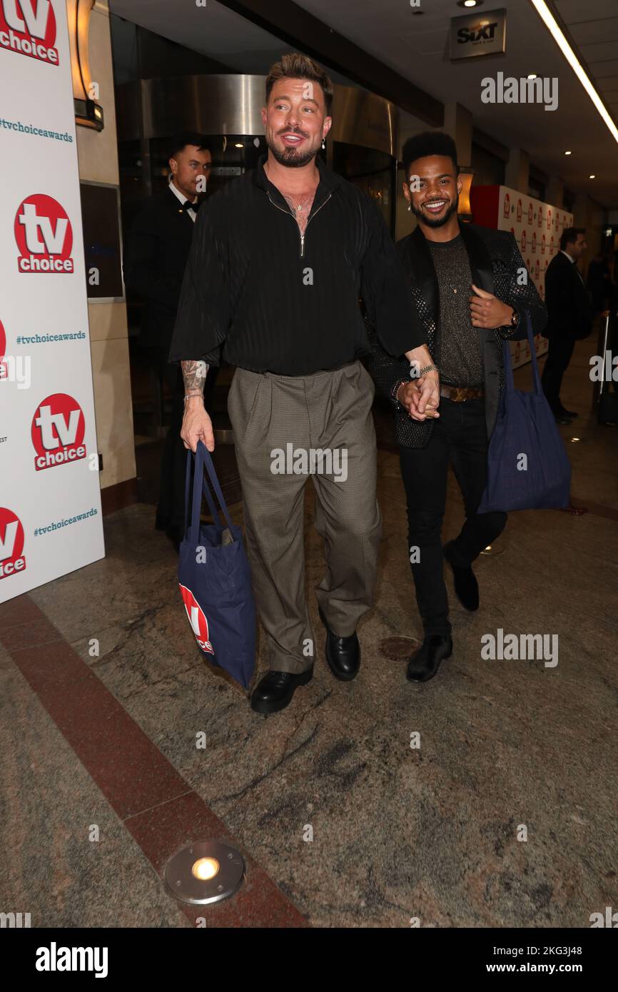 Duncan James and his partner depart the annual TV Choice Awards at ...