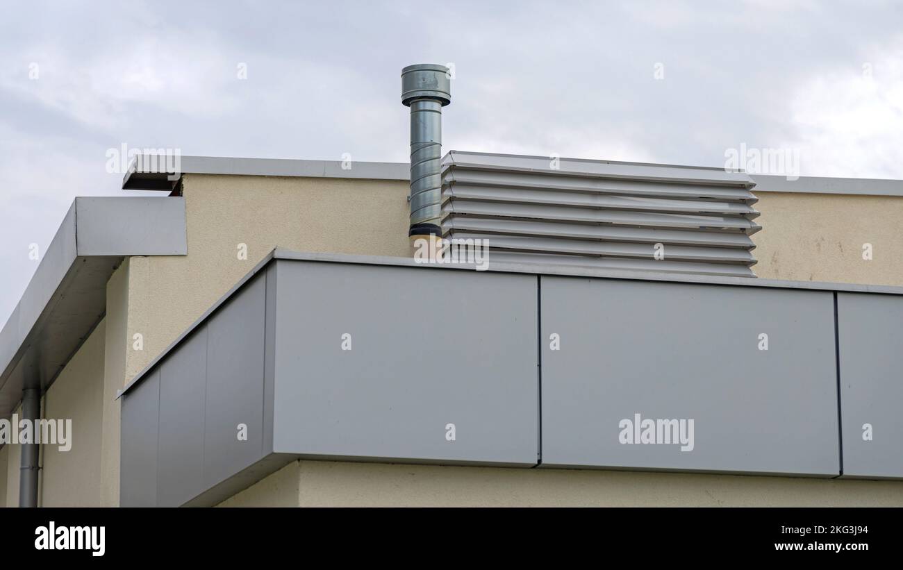 Vents Roof Exhaust at Factory Industrial Building Stock Photo - Alamy