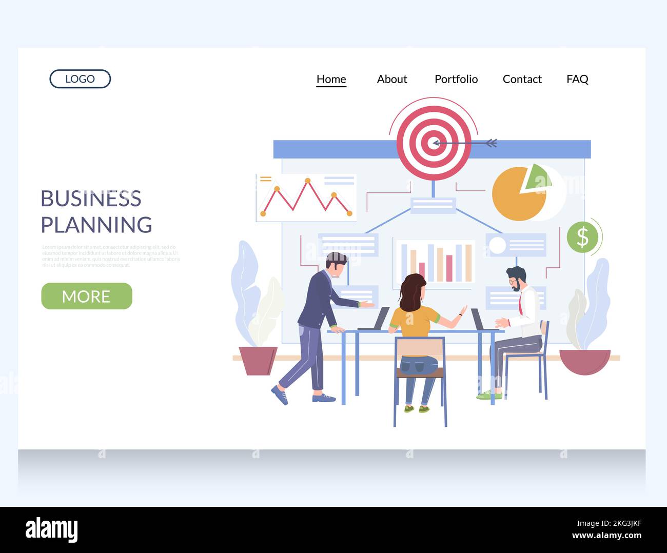 Business planning vector website template, web page and landing page ...