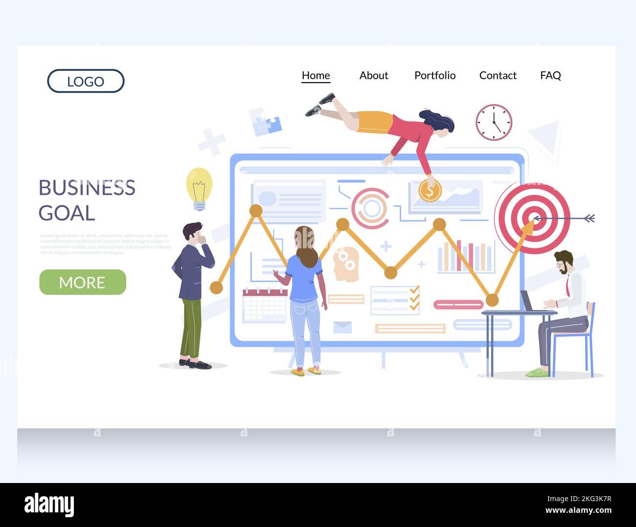 Business goal vector website template, web page and landing page design ...
