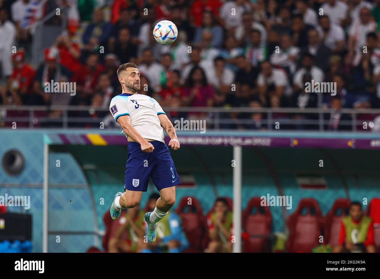 Luke Shaw during the FIFA World Cup Qatar 2022 Group B match between ...