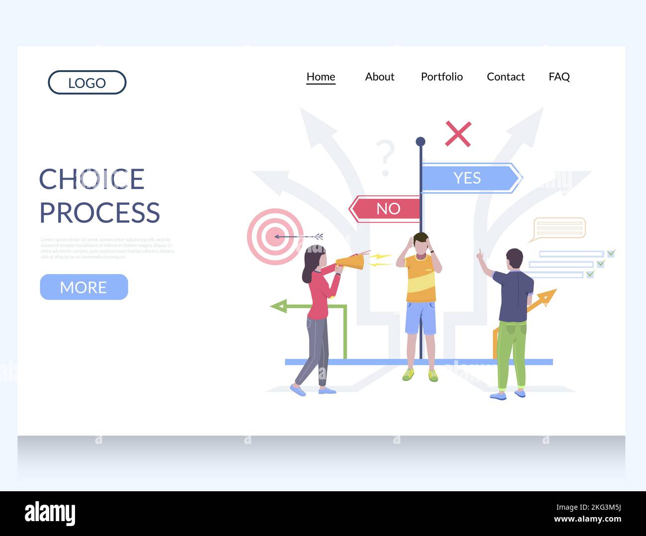 Choice process vector website template, web page and landing page ...