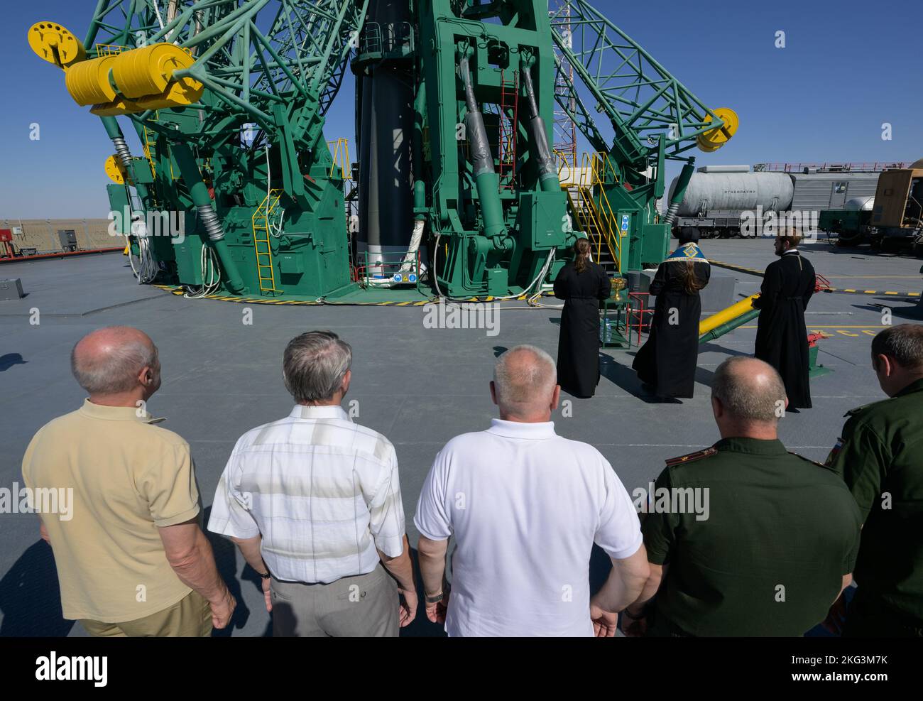 Expedition 68 Soyuz Blessing. Russian Orthodox Bishop Ignatii blesses ...