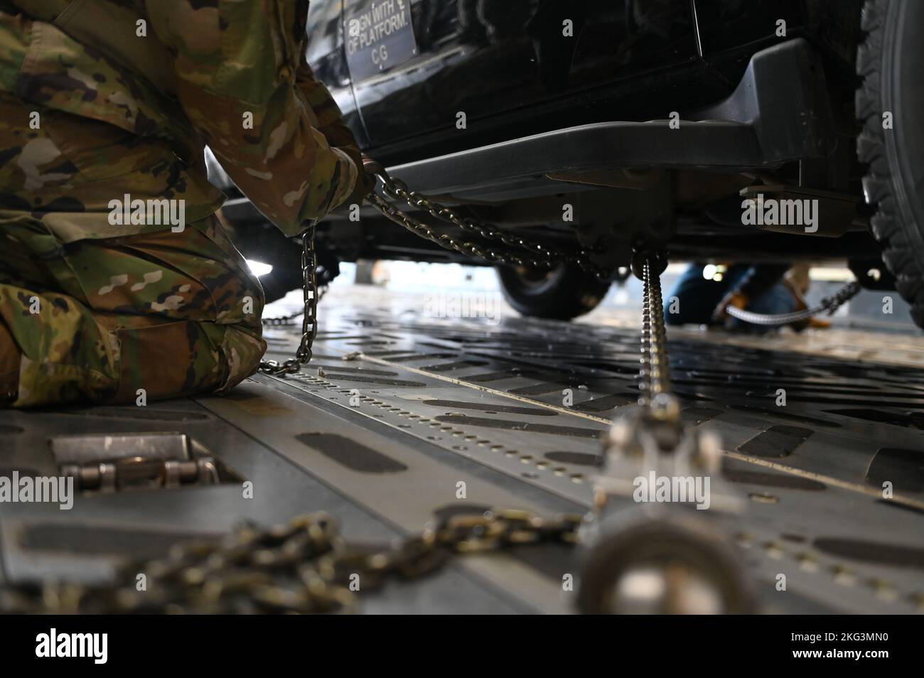 An Emergency Response Vehicle is uploaded and secured into a C-17 ...