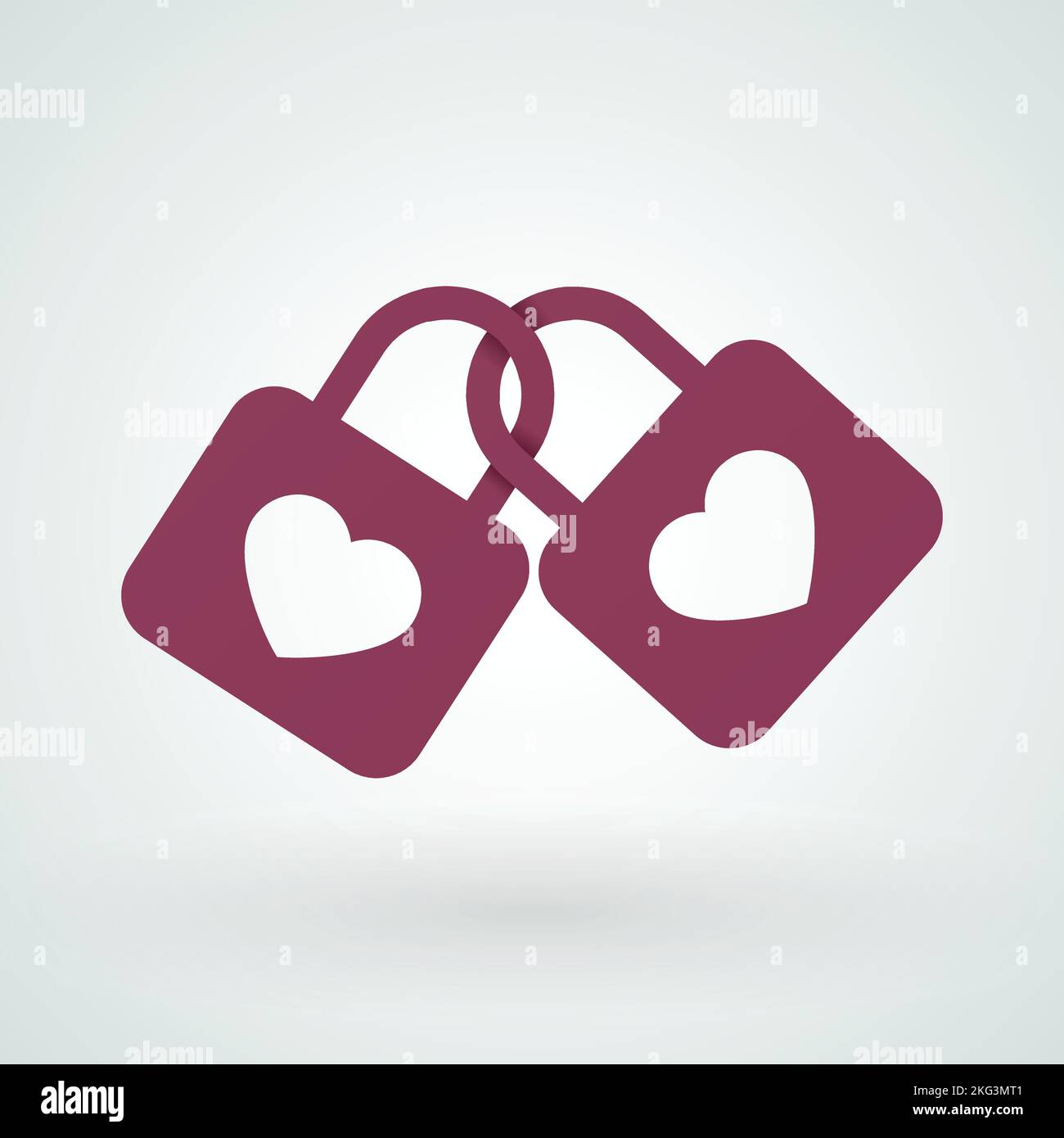 Locks tied together. Heart shape. Sentimental ties. Vector illustration ...